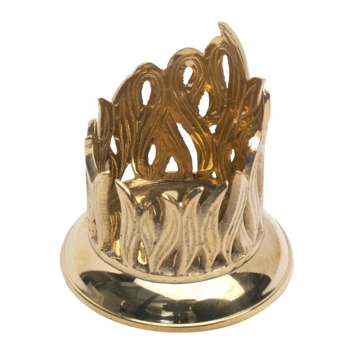 Flame Design Brass Candle Holder, For 2 Inch Diameter Candles | Pilgrim ...