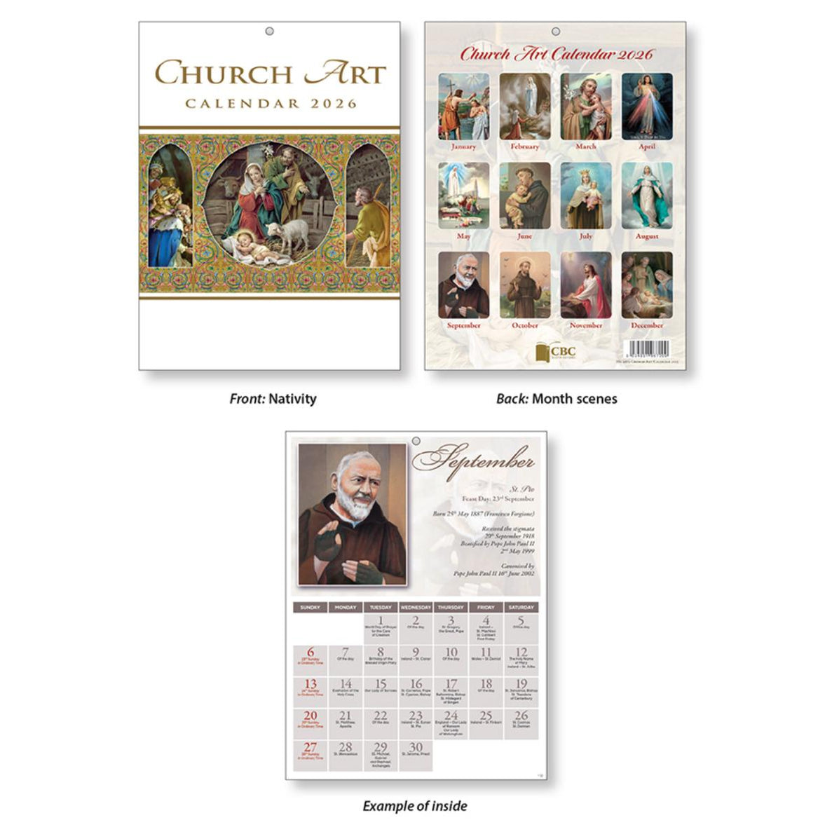 2027 Church Art Calendar - Catholic Saints Designs - A4 Size, Multi Buy ...