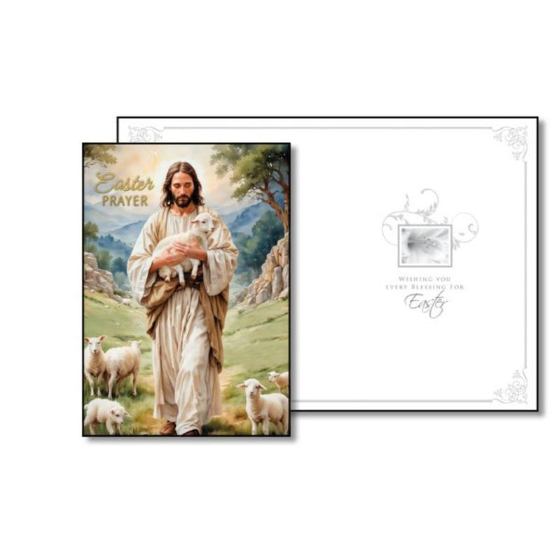 Easter Prayer, Christ The Good Shepherd Design - Greeting Card With ...