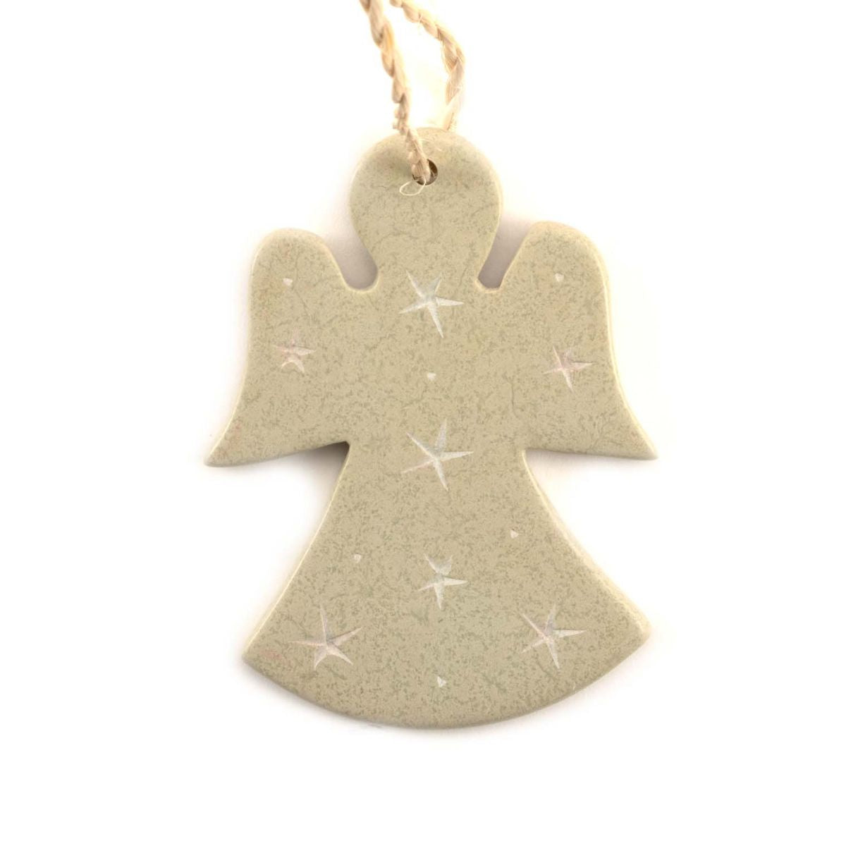 Angel, Handcarved Natural Soapstone With Engraved Star Pattern Design 7 ...