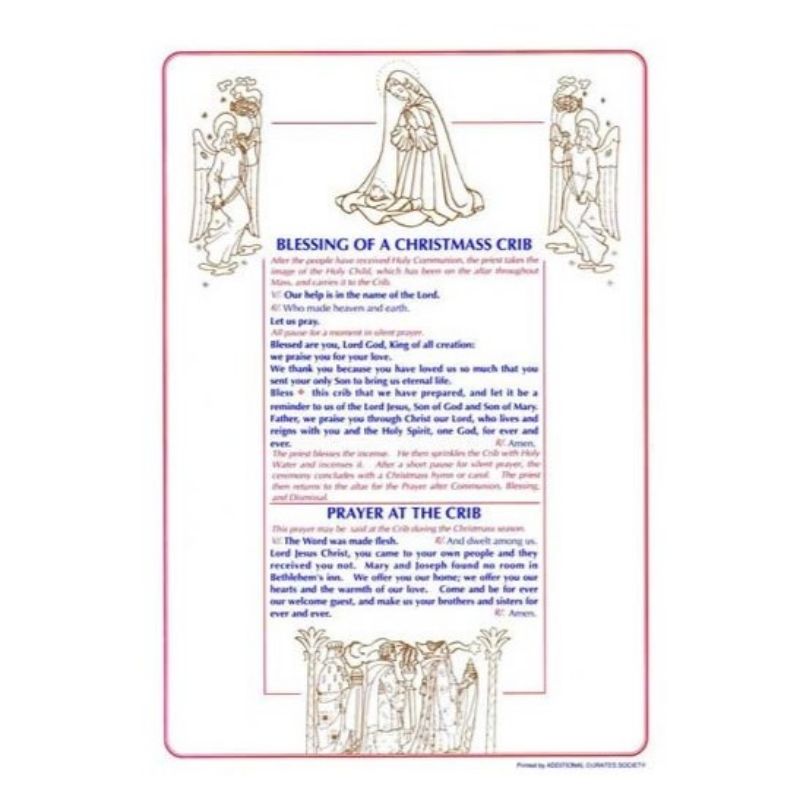 Blessing of A Christmas Crib & Prayer At The Crib, A4 Size Laminated ...