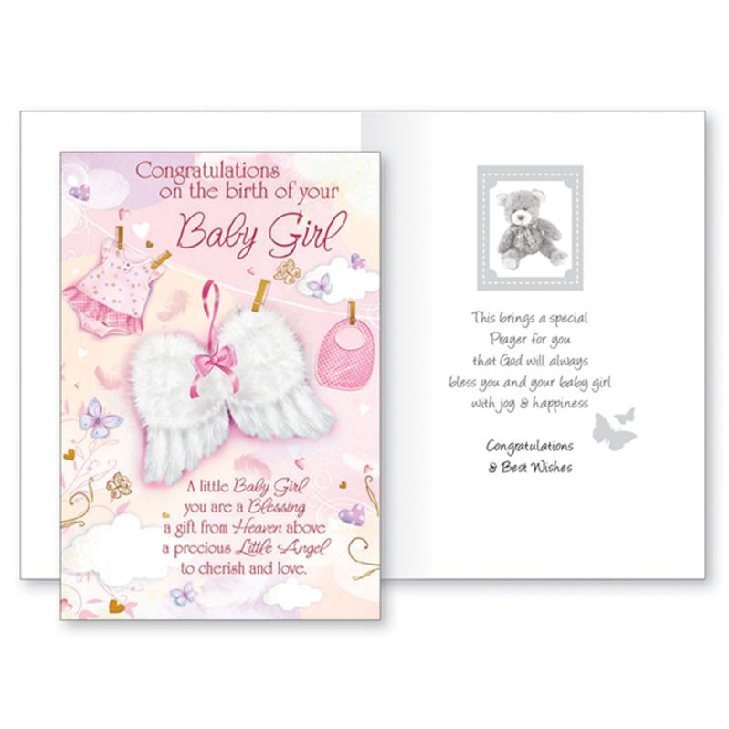 Congratulations On The Birth of Your Baby Girl, Greetings Card ...