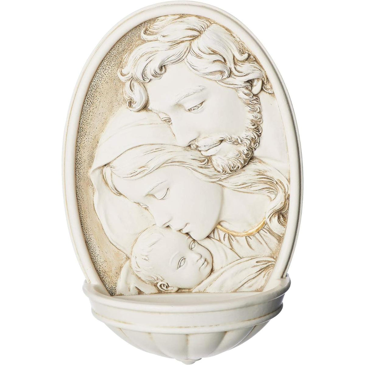 Holy Family, Holy Water Font 20cm / 8 Inches High, Cast White Resin, by ...