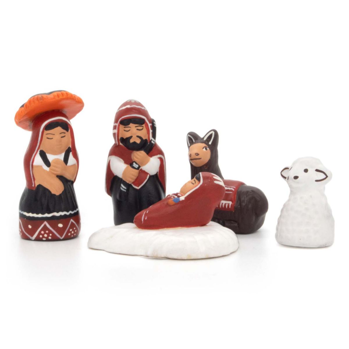 Holy Family Nativity Figures With Lama and Sheep, Fairtrade Peruvian ...