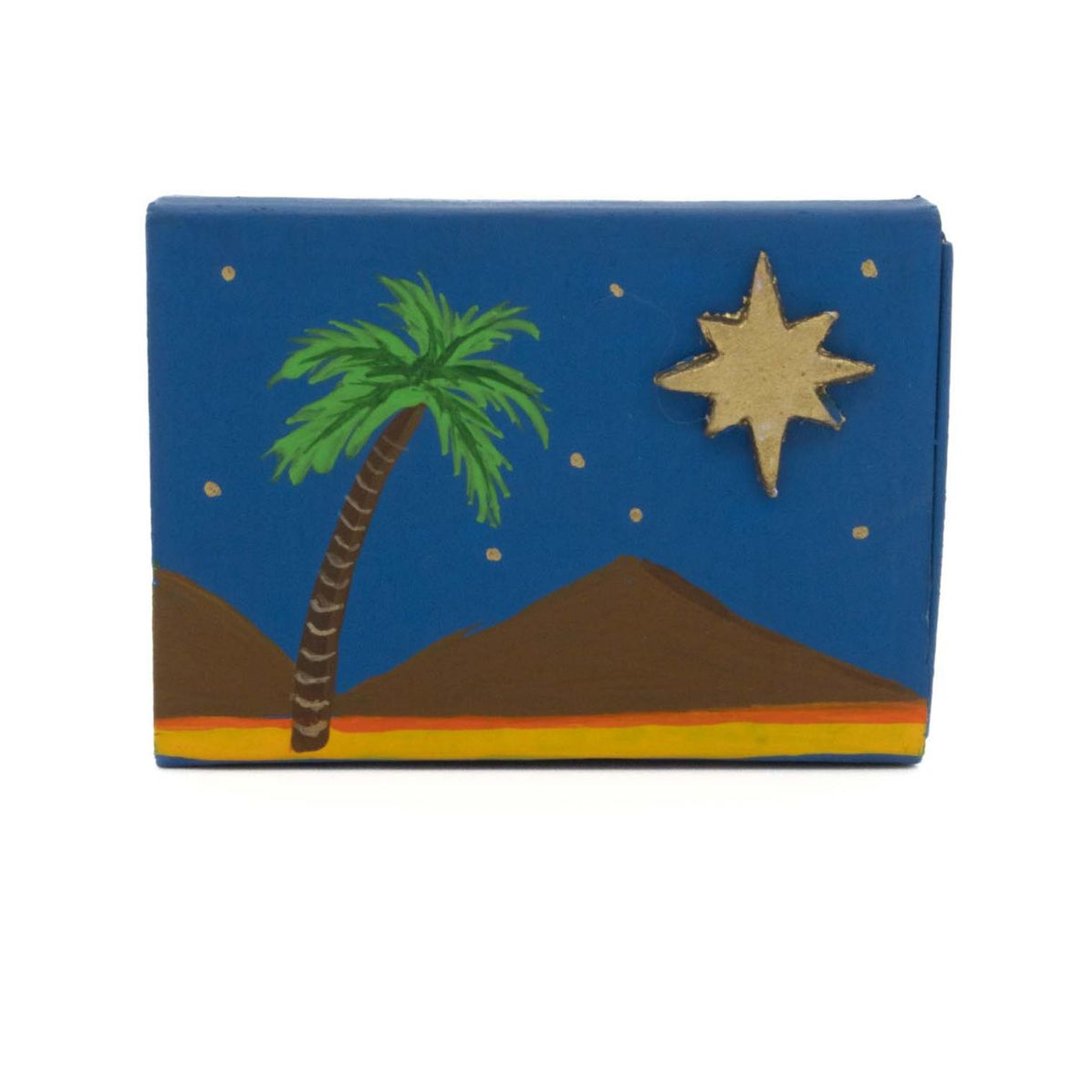 Holy Family Nativity In a Matchbox, Palm Tree Design Fairtrade Peruvian ...