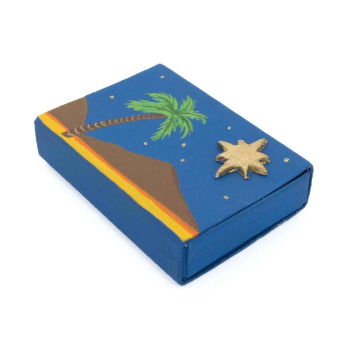 Holy Family Nativity In a Matchbox, Palm Tree Design Fairtrade Peruvian ...