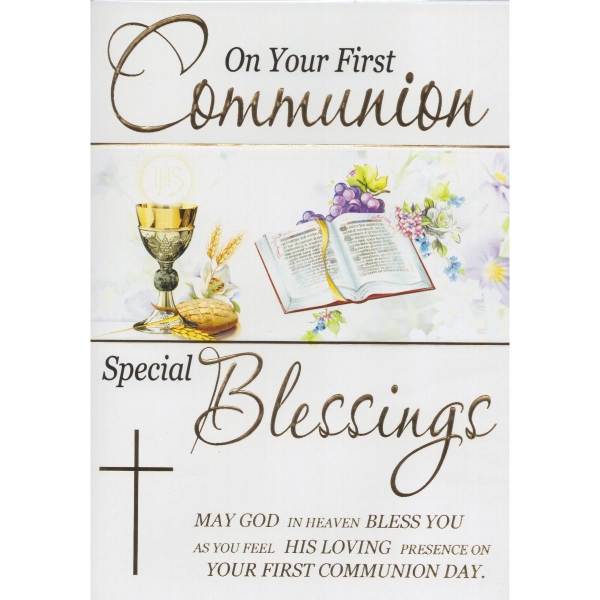 On Your First Communion - Special Blessings Greetings Card, With Prayer ...
