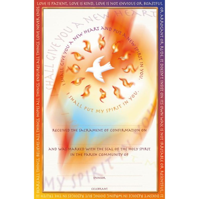 Confirmation Certificate - I Shall Give You A New Heart, Available In 2 ...
