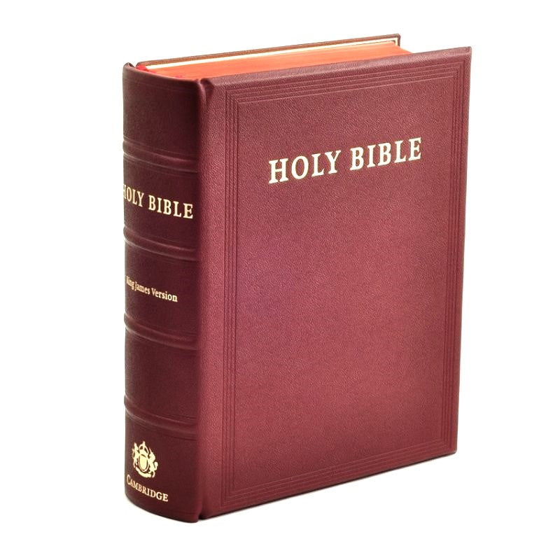 KJV Lectern Bible, King James Version Burgundy Goatskin Leather over ...