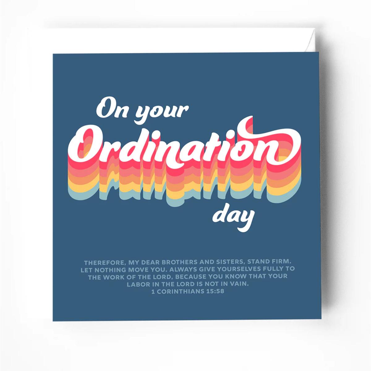 On Your Ordination Day, Greeting Card With Bible Verse - 1 Corinthians ...