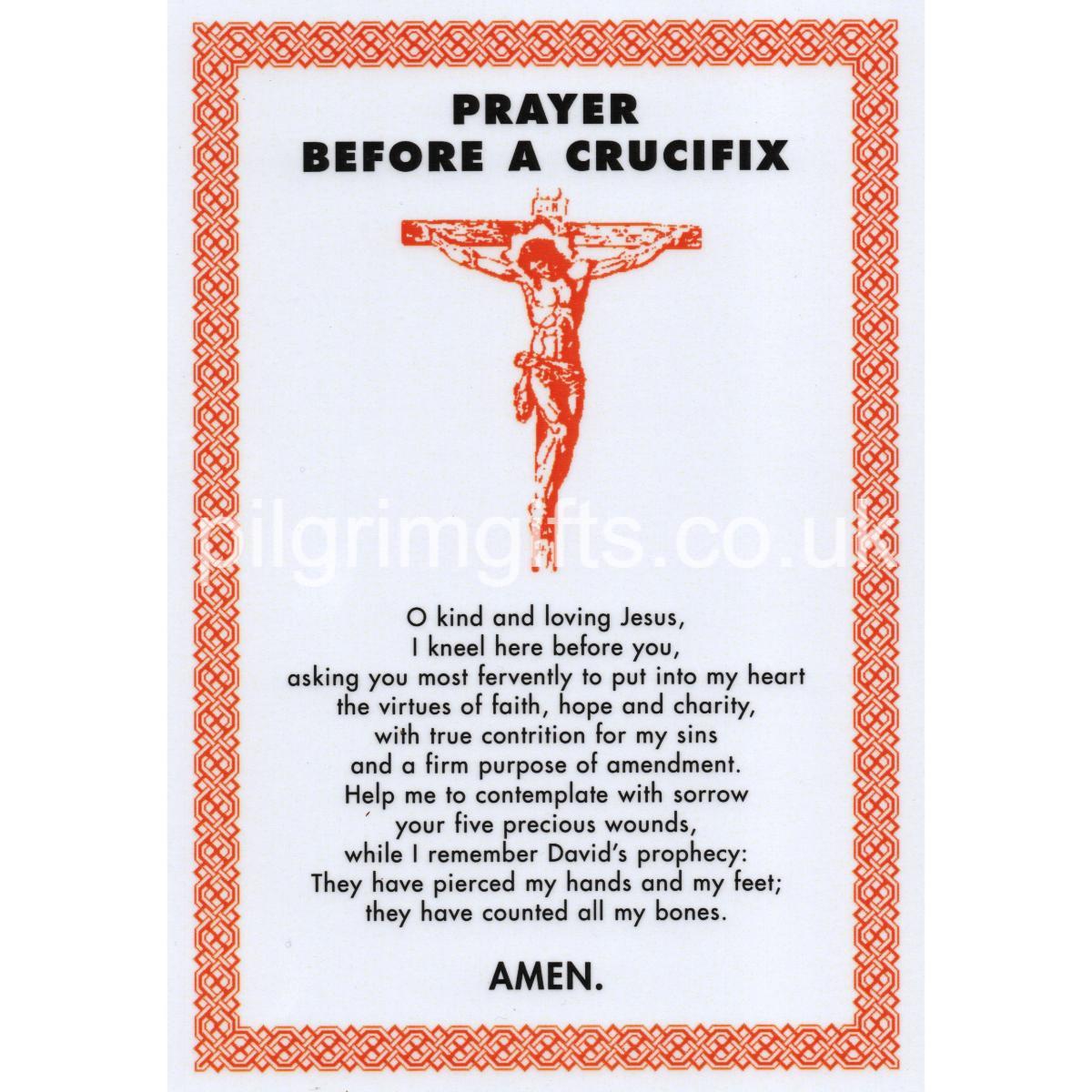 Prayer Before A Crucifix, A5 Size Laminated Altar Card | Pilgrim Shop ...