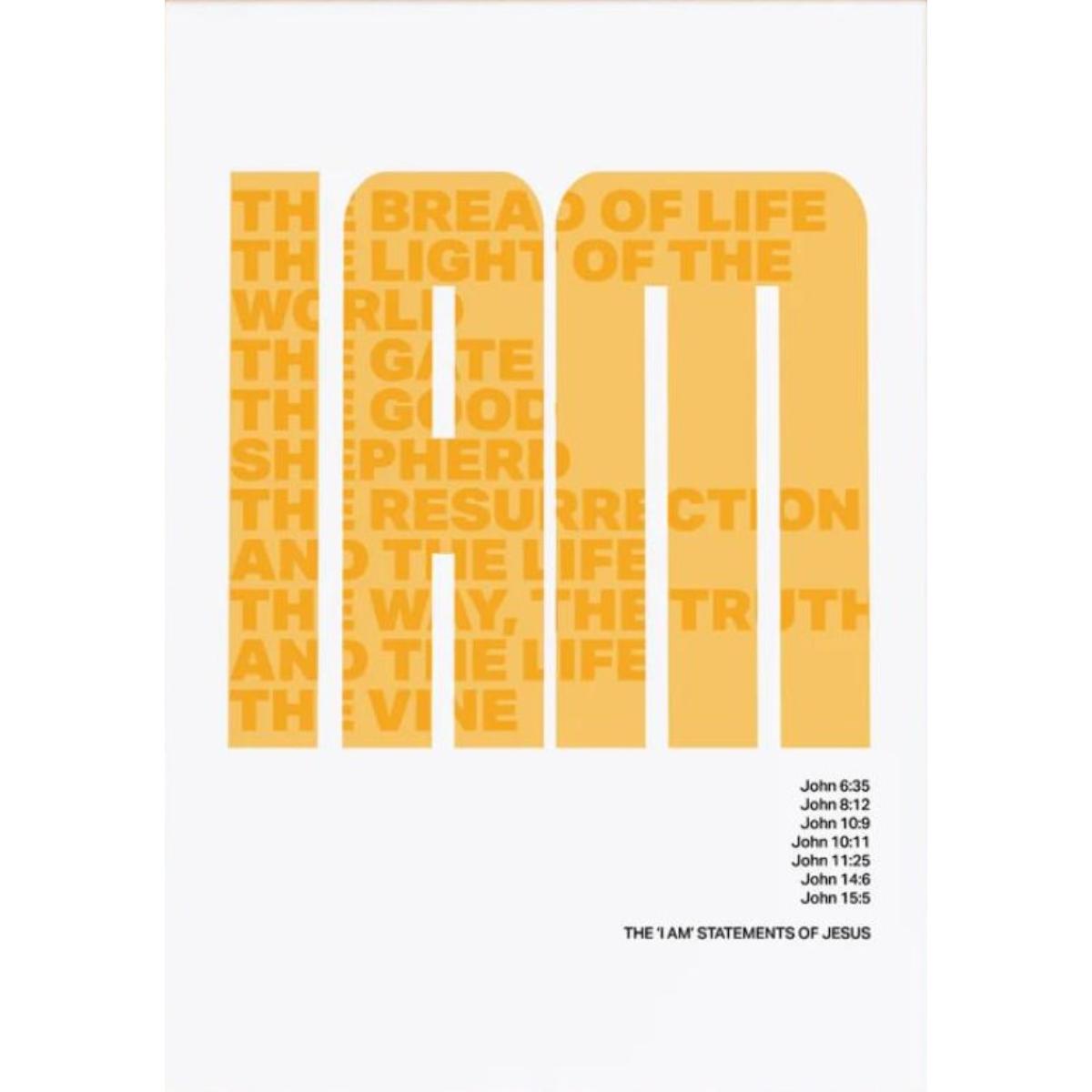 The 7 'I am' Statements Of Jesus - Yellow Unframed Poster Print ...
