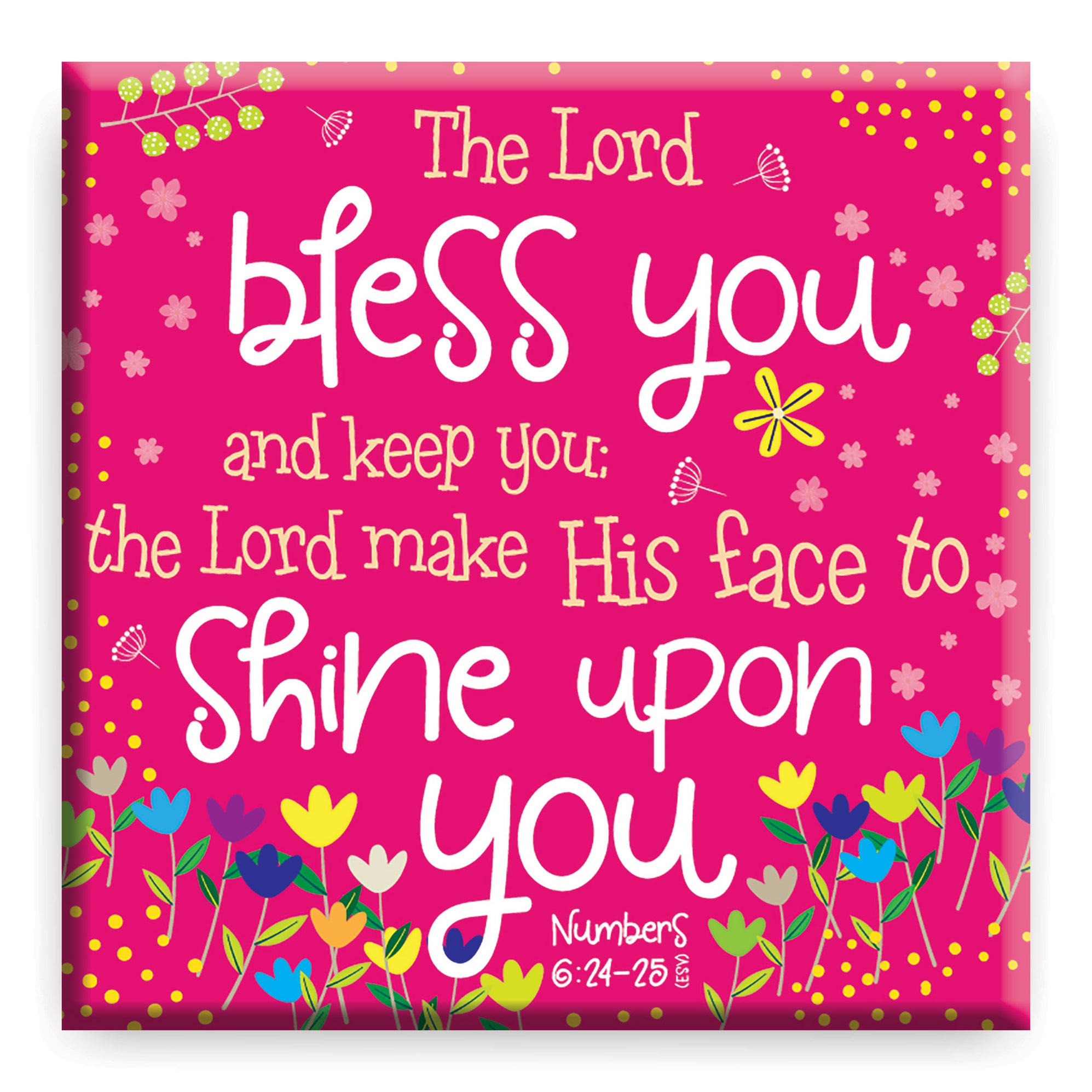 The Lord Bless You and Keep You, Pink Fridge Magnet With Bible Verse ...