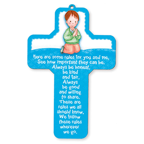 Praying Boy, Children's Wooden Cross 18cm / 7.25 Inches High | Pilgrim ...