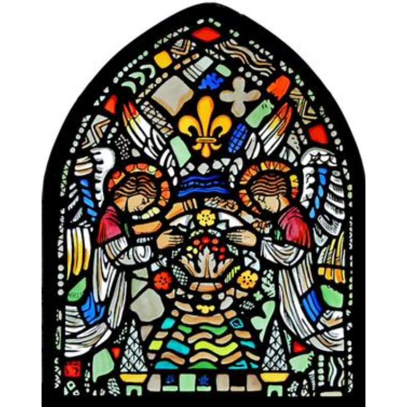 Angels Praying, Ampleforth Abbey, Stained Glass Window Transfer 17cm ...