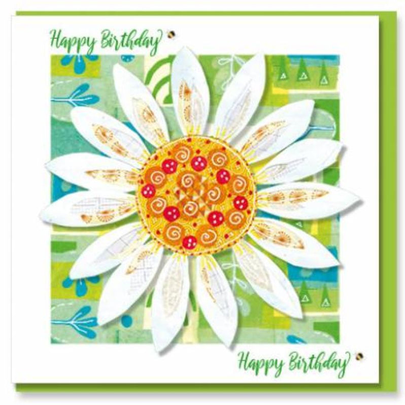 Birthday Greetings Card, Daisy Design With Bible Verse Psalm 139:14 ...
