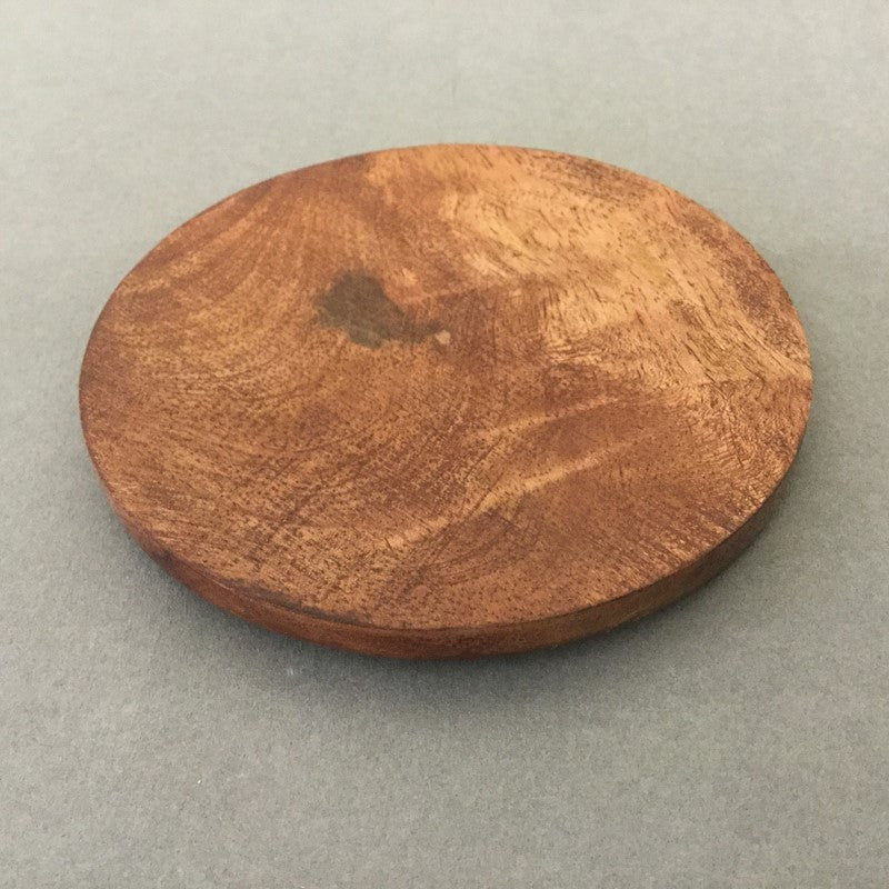 Wooden Coaster, Dark Natural Wood Finish 10cm / 4 Inches Diameter ...