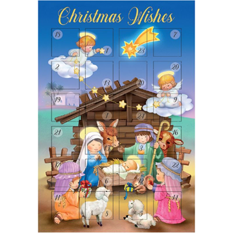 Children's Advent Calendar Christmas Card - Nativity Angels Design ...