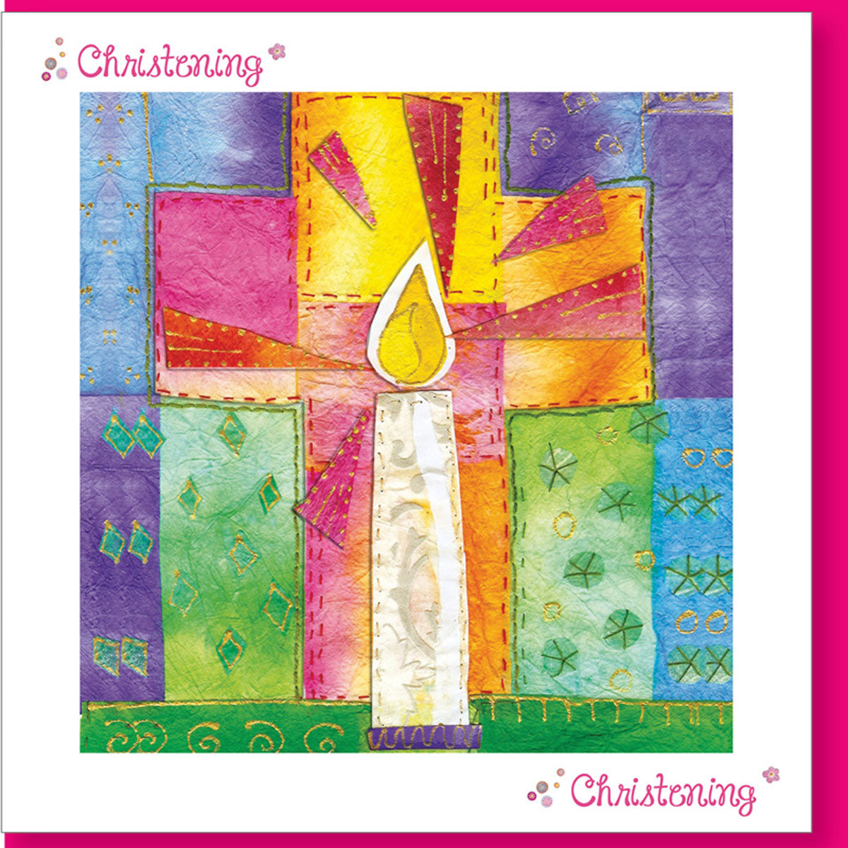 Christening Greetings Card, Candle Design With Bible Verse Numbers 6:24 ...