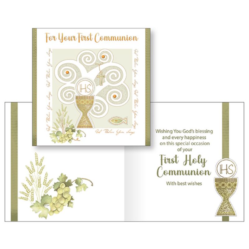 For Your First Communion, God Bless You Always Handcrafted Gold ...