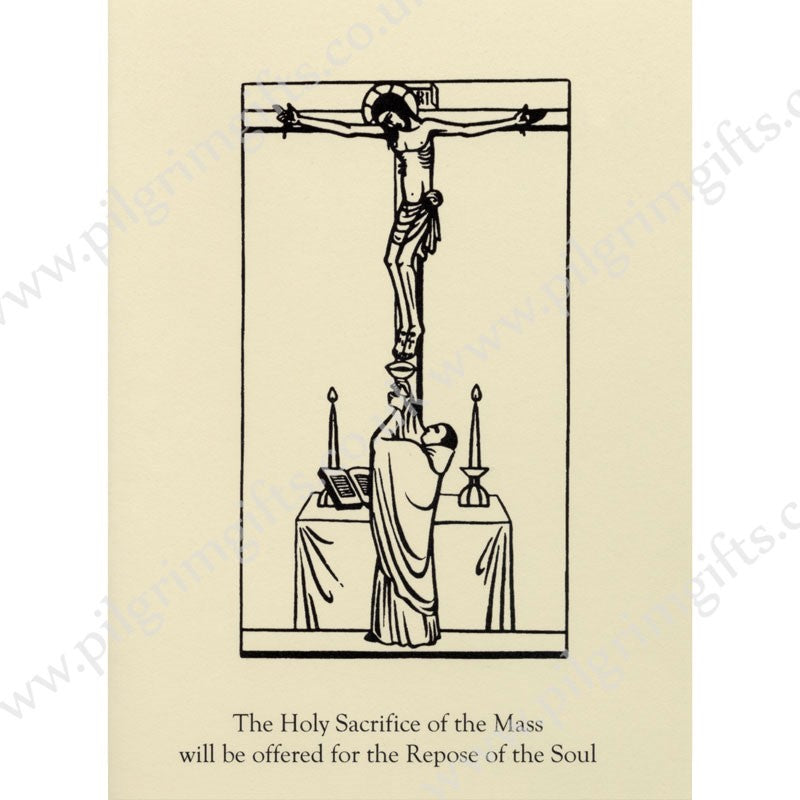 Repose or The Soul Mass Greetings Card, Crucified Christ Design ...