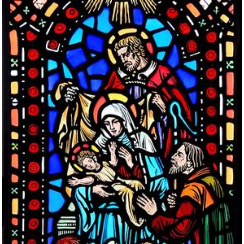Simple Nativity Stained Glass