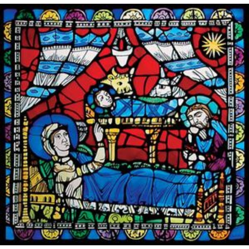 Manager Scene Stained Glass Window