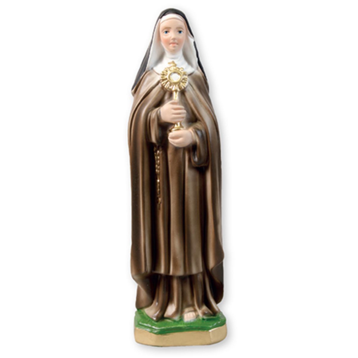 St Clare of Assisi Statue 20cm / 8 Inches High Plaster Cast Figurine ...