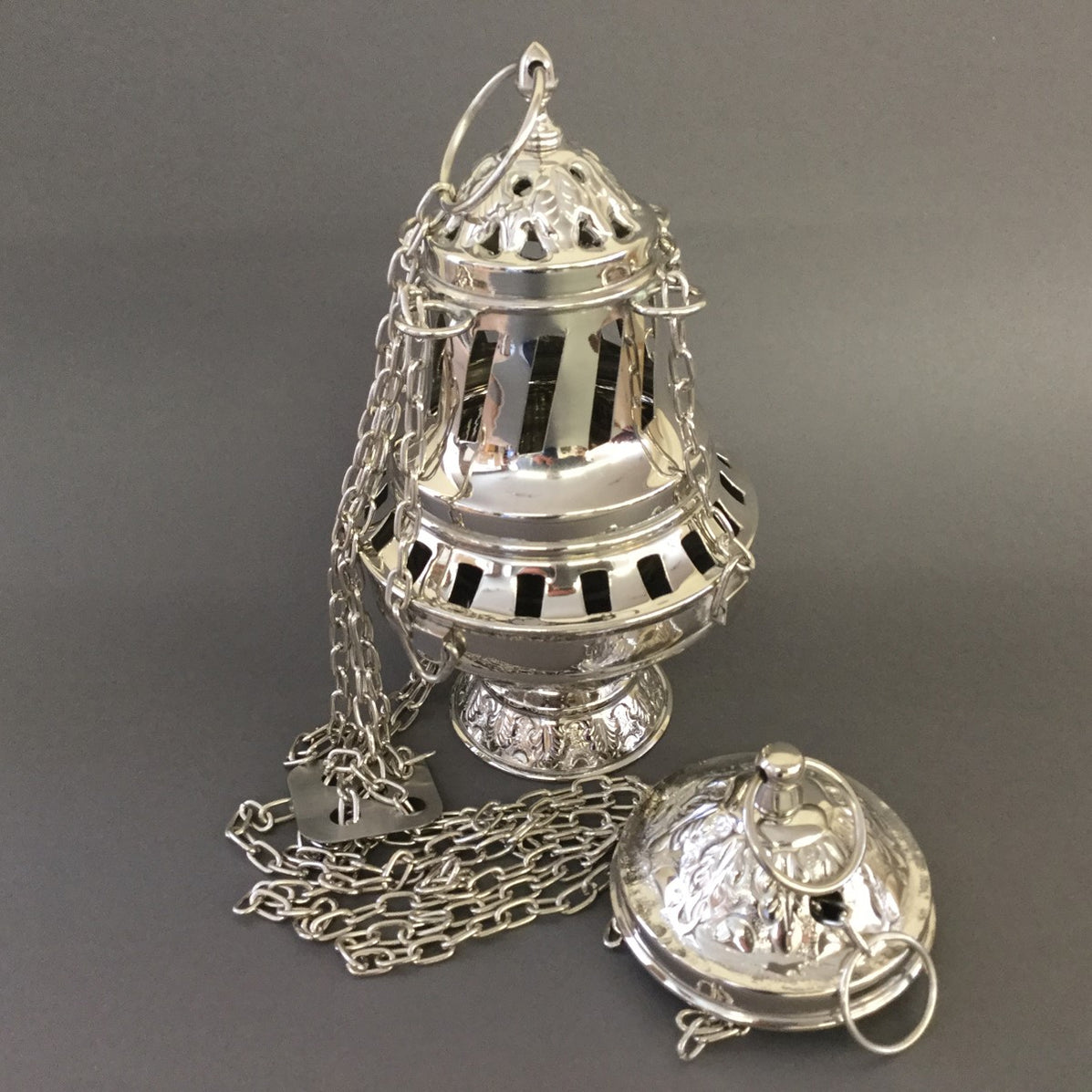 Thurible Nickel Silver Plated Brass, Church Incense Burner 13cm ...