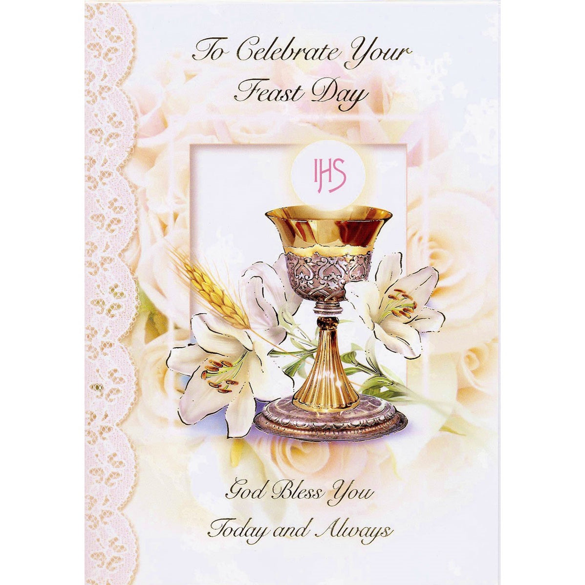 To Celebrate Your Feast Day Greetings Card | Catholic Mass Cards For ...